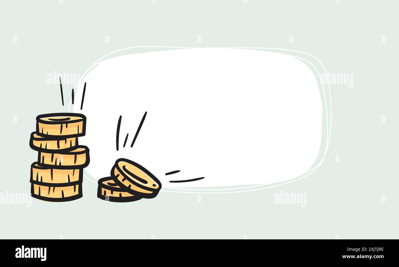 Coins icon. Simple vector background for sticker, price tag, label ...