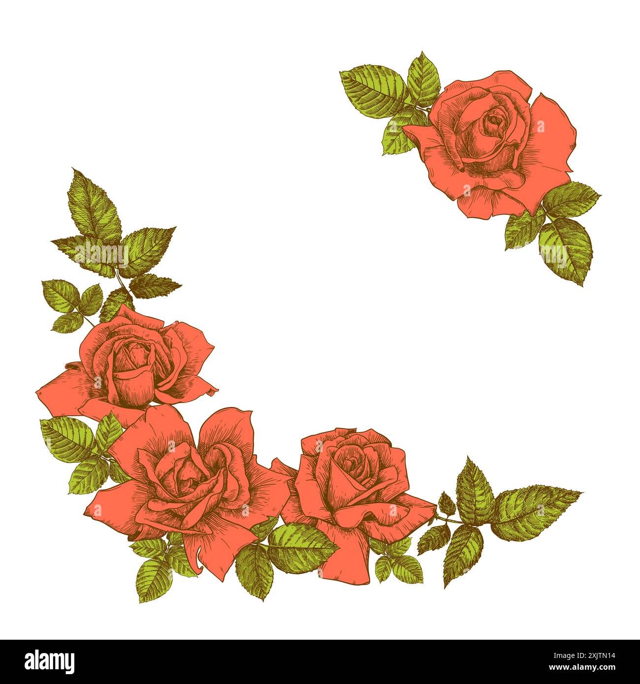 Vector bouquet of a rose flower, angular composition, design element ...
