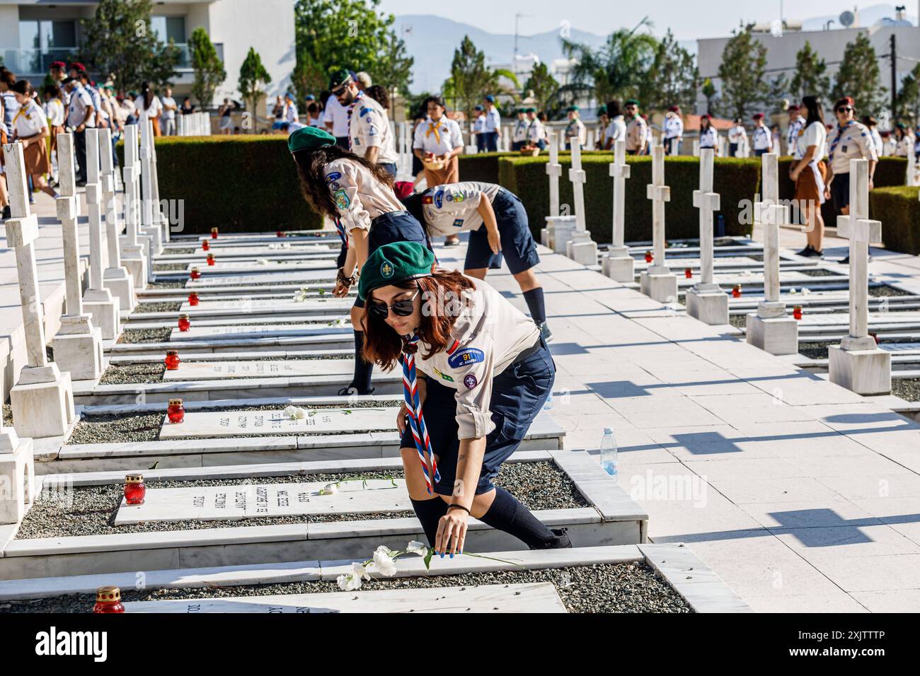 Cyprus : 50th invasion anniversary memorial Boyscouts are leaving ...