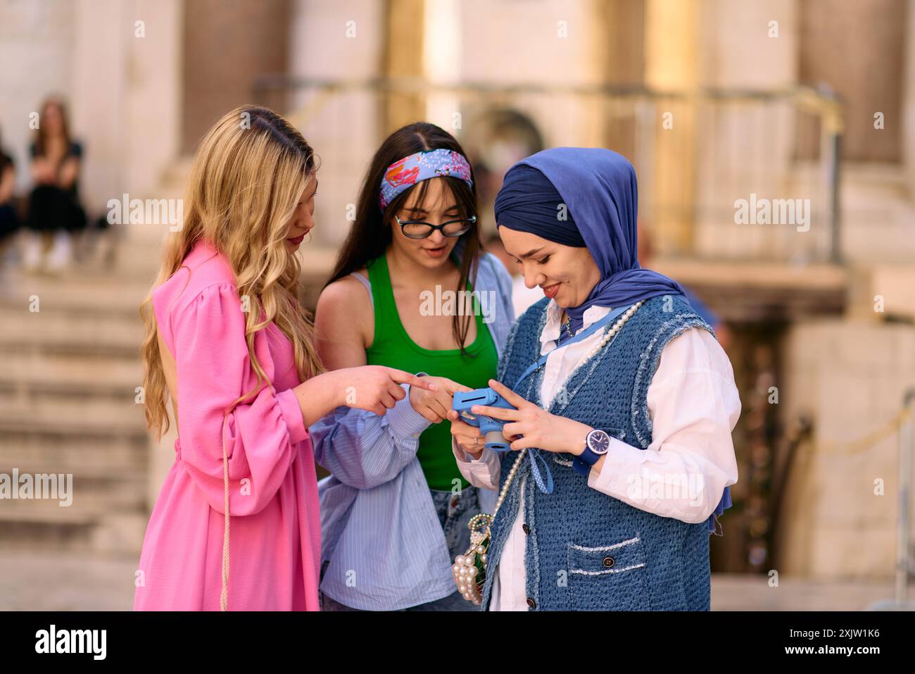 Adventurous Capture: Group of Tourists Exploring Iconic Landmarks Stock ...