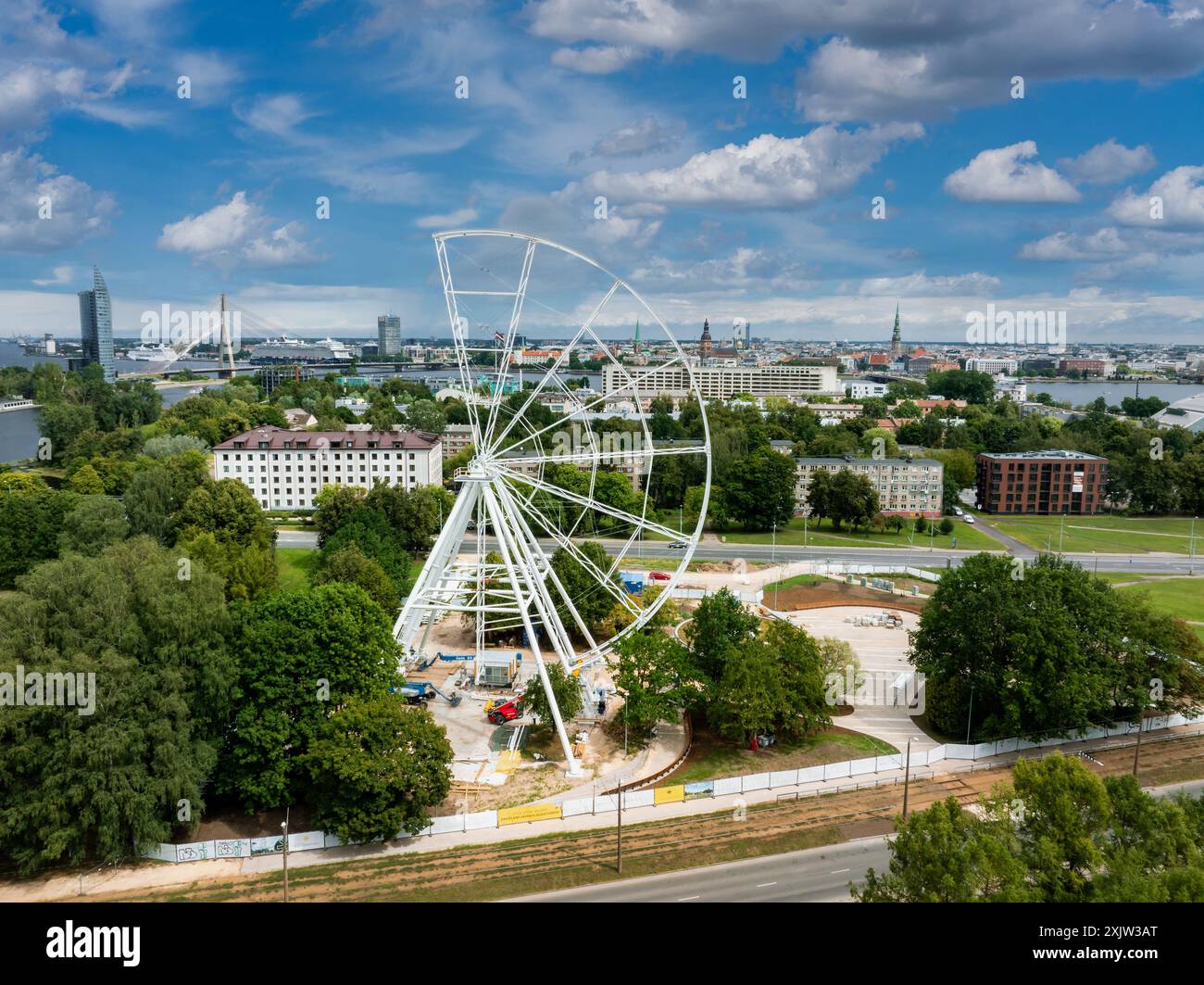 Construction of the observation wheel in Riga, Latvia Stock Photo - Alamy