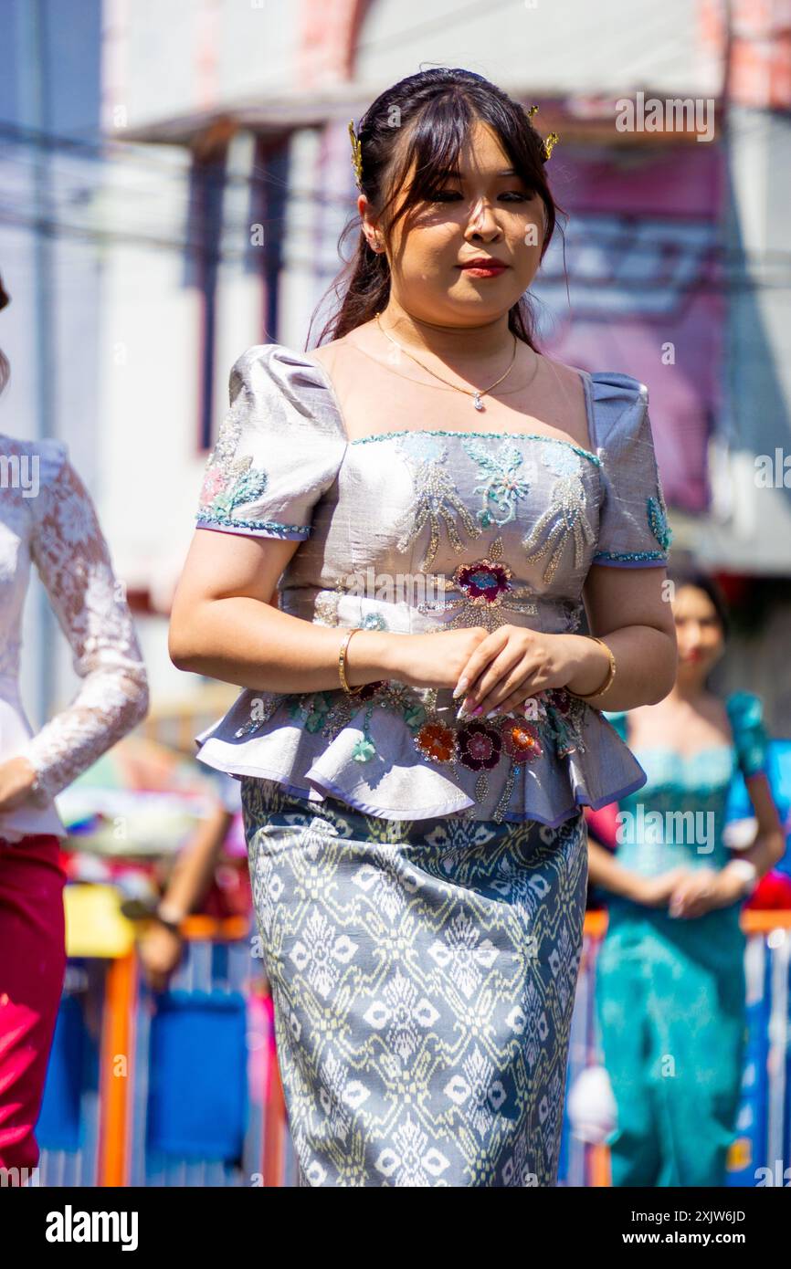 Teenagers in traditional Cambodian clothes on Third BEN Carnival Stock ...