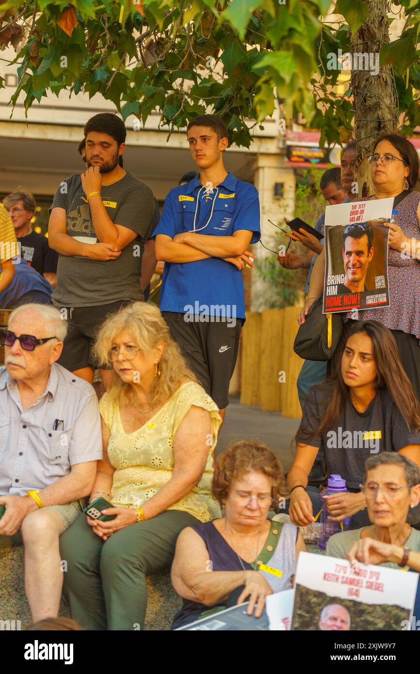 Haifa, Israel - July 18, 2024: Crowd of people attend an assembly of ...
