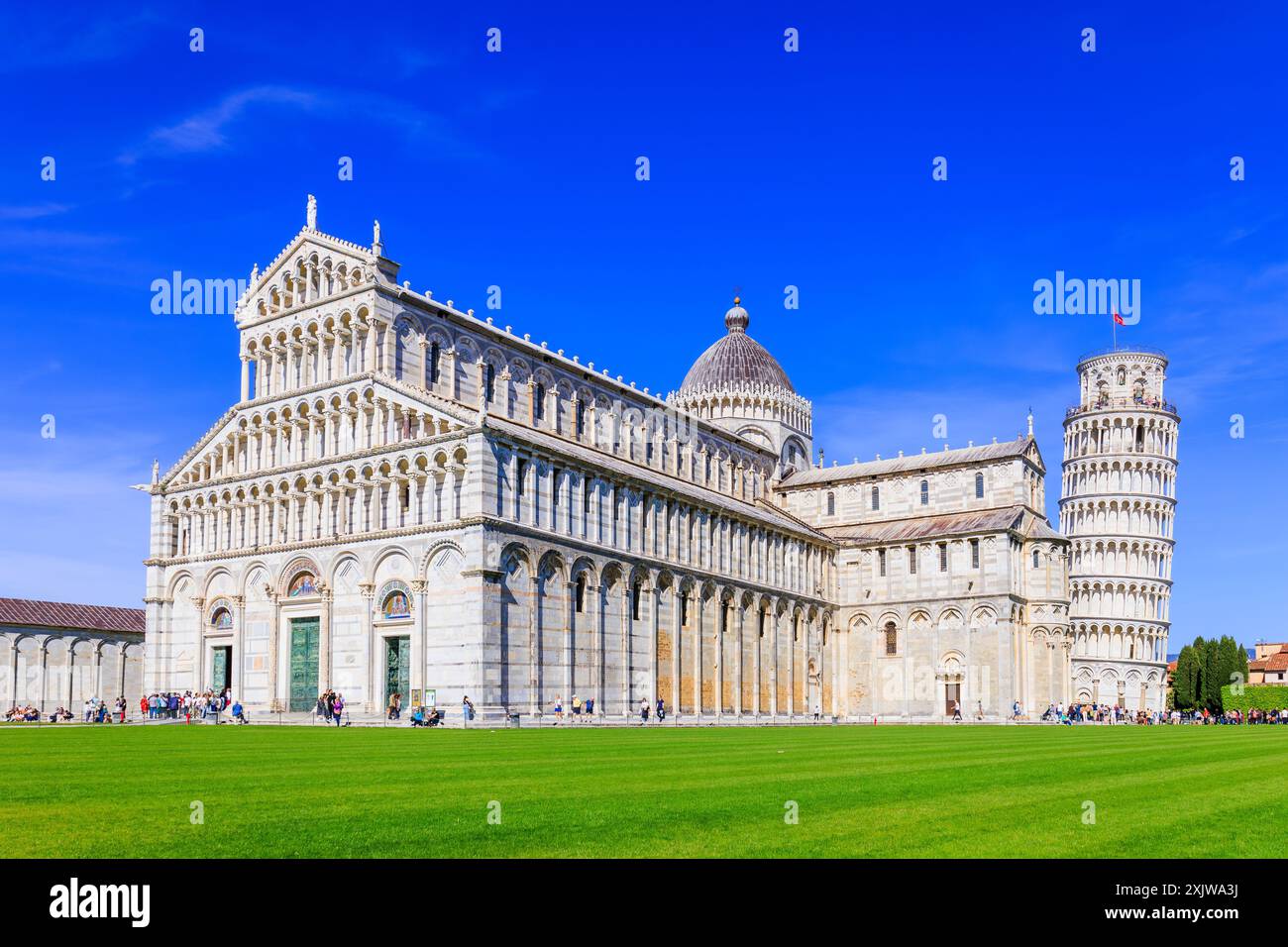 Pisa, Italy. Leaning Tower of Pisa and Pisa Cathedral Stock Photo - Alamy
