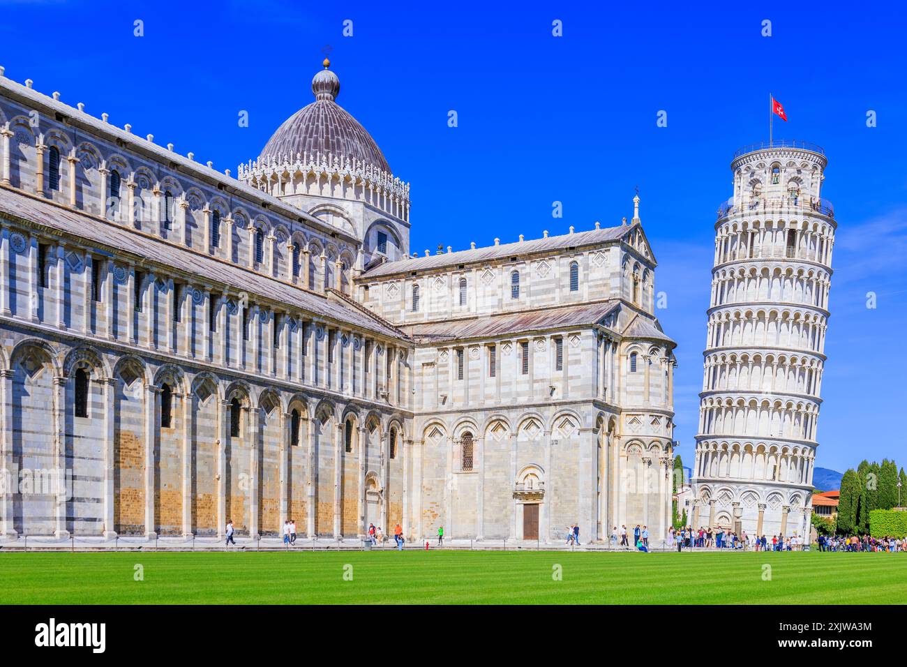 Pisa, Italy. Leaning Tower of Pisa and Pisa Cathedral Stock Photo - Alamy