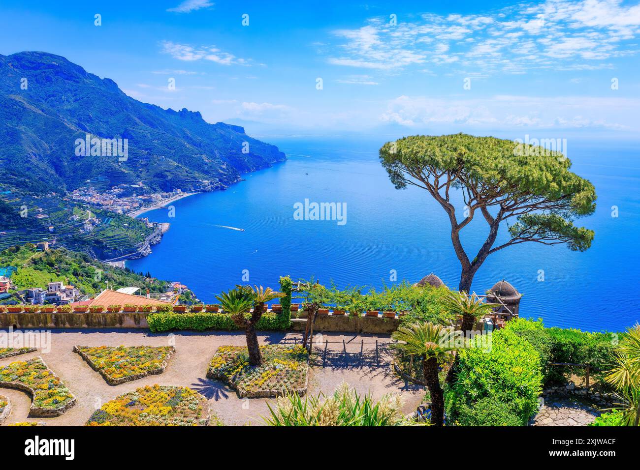 Amalfi Coast, Italy. View of the Amalfi Coast from Ravello village ...