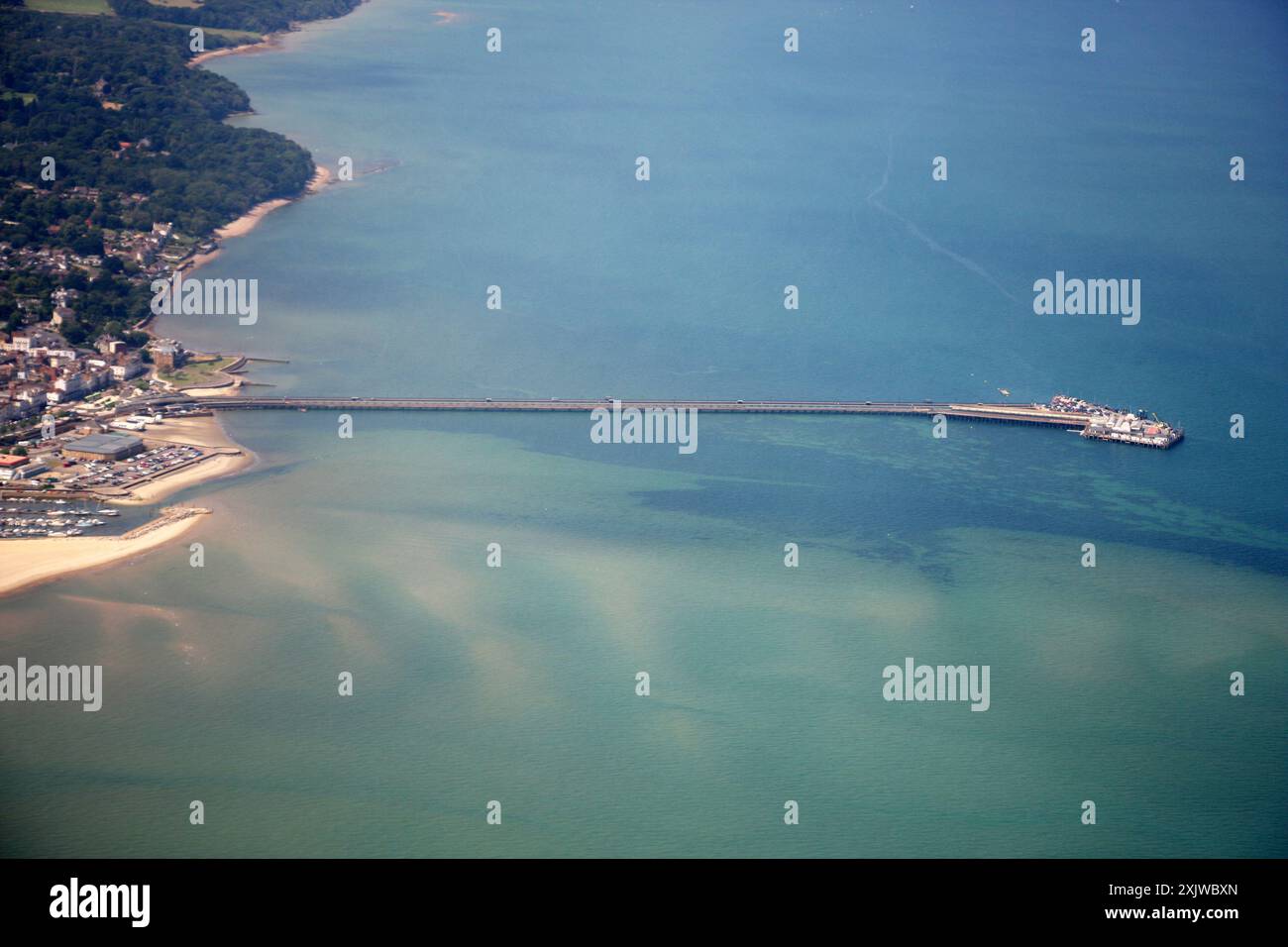 The pier at Ryde Isle of Wight seen from the air Stock Photo - Alamy