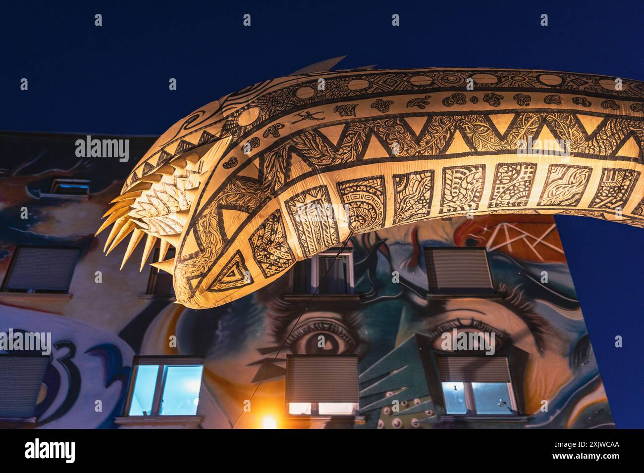 Kaiserslautern, Germany. 19th July, 2024. Gigantic moray eel in front ...