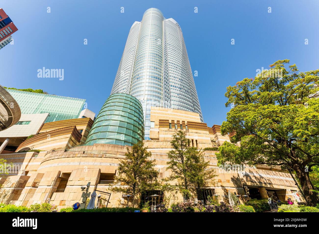The Mori Tower, with the Mori art Museum entrance building in front ...