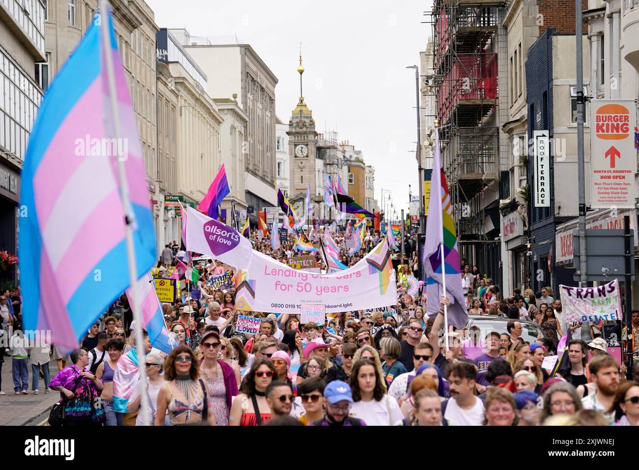 People take part in a Trans Pride protest march in Brighton. Picture ...