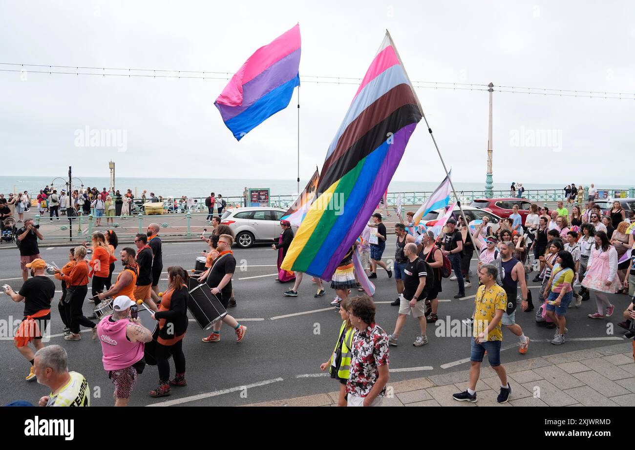 People take part in a Trans Pride protest march in Brighton. Picture ...