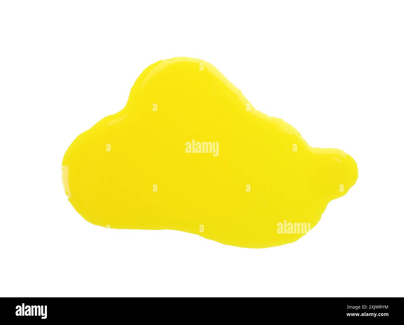 Blot of yellow printer ink isolated on white Stock Photo - Alamy
