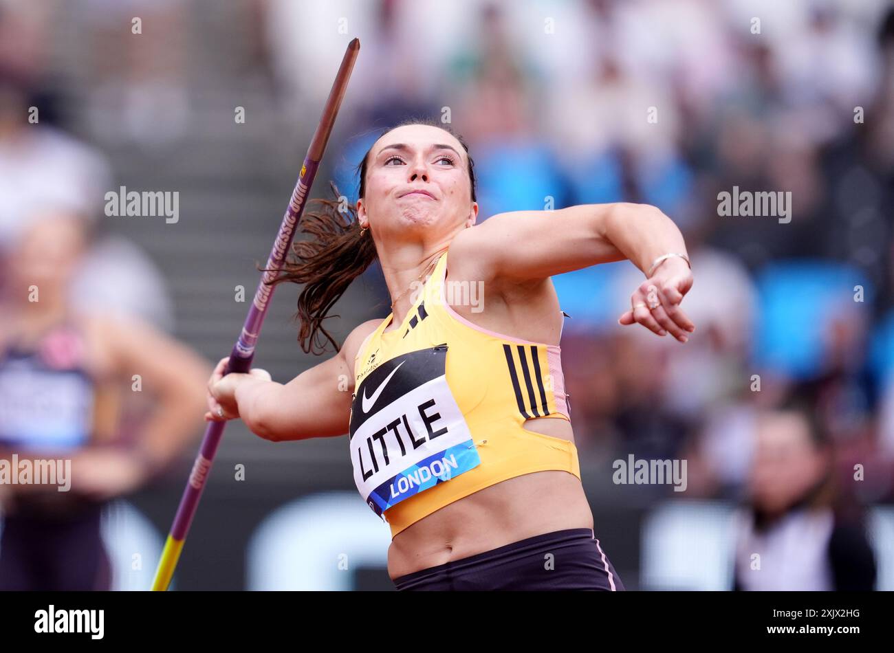 Mackenzie Little of Australia in action in the javelin final during the ...