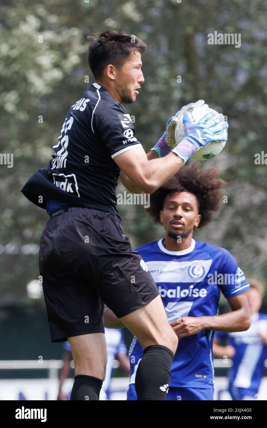 Gent, Belgium. 20th July, 2024. Gent's goalkeeper Daniel Schmidt ...