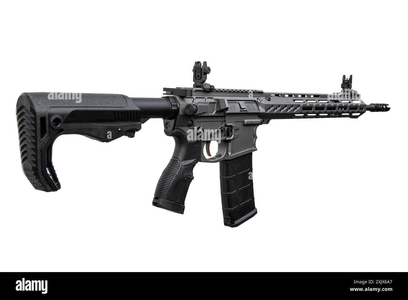 Modern automatic rifle isolated on white background. Weapons for police ...