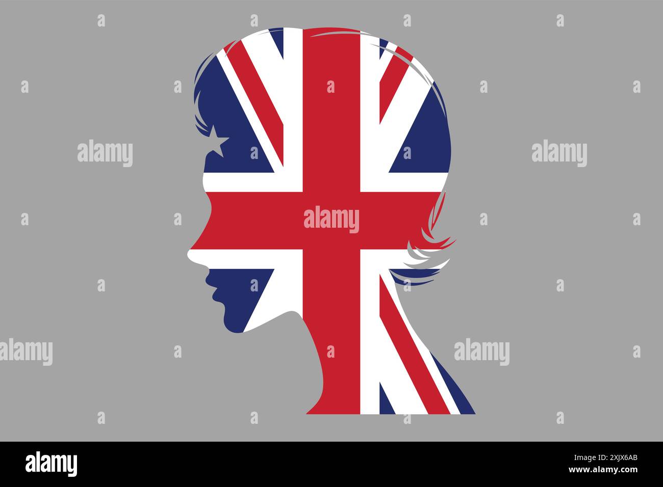 United Kingdom flag and British girl’s shape Stock Vector Image & Art ...