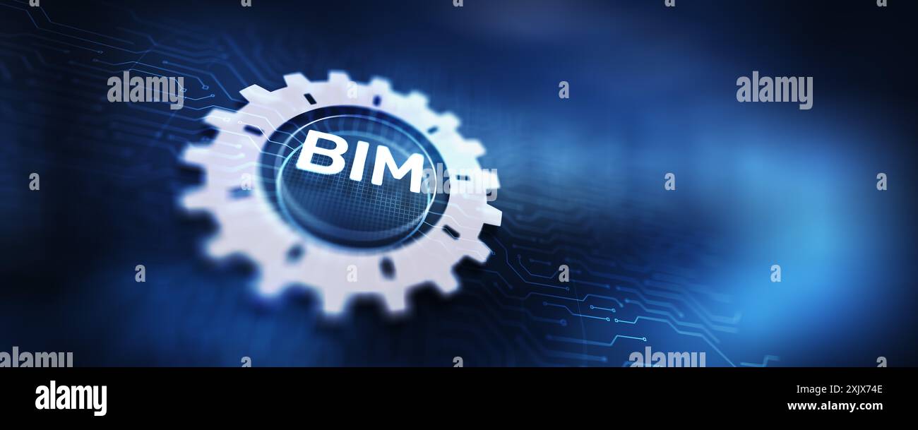 BIM Building Information Modeling Technology concept on virtual screen ...