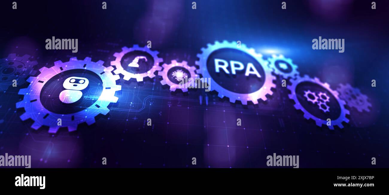 RPA Robotic process automation innovation technology concept on virtual ...