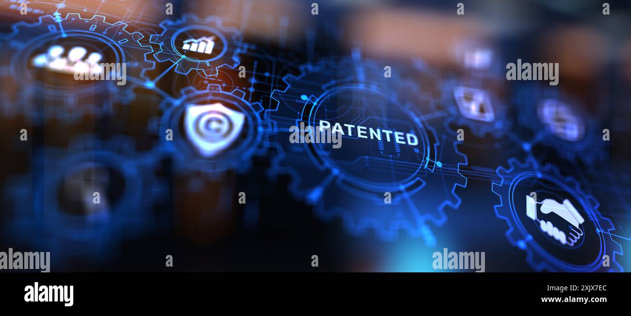 Patented Patent Copyright Law Business technology concept Stock Photo ...