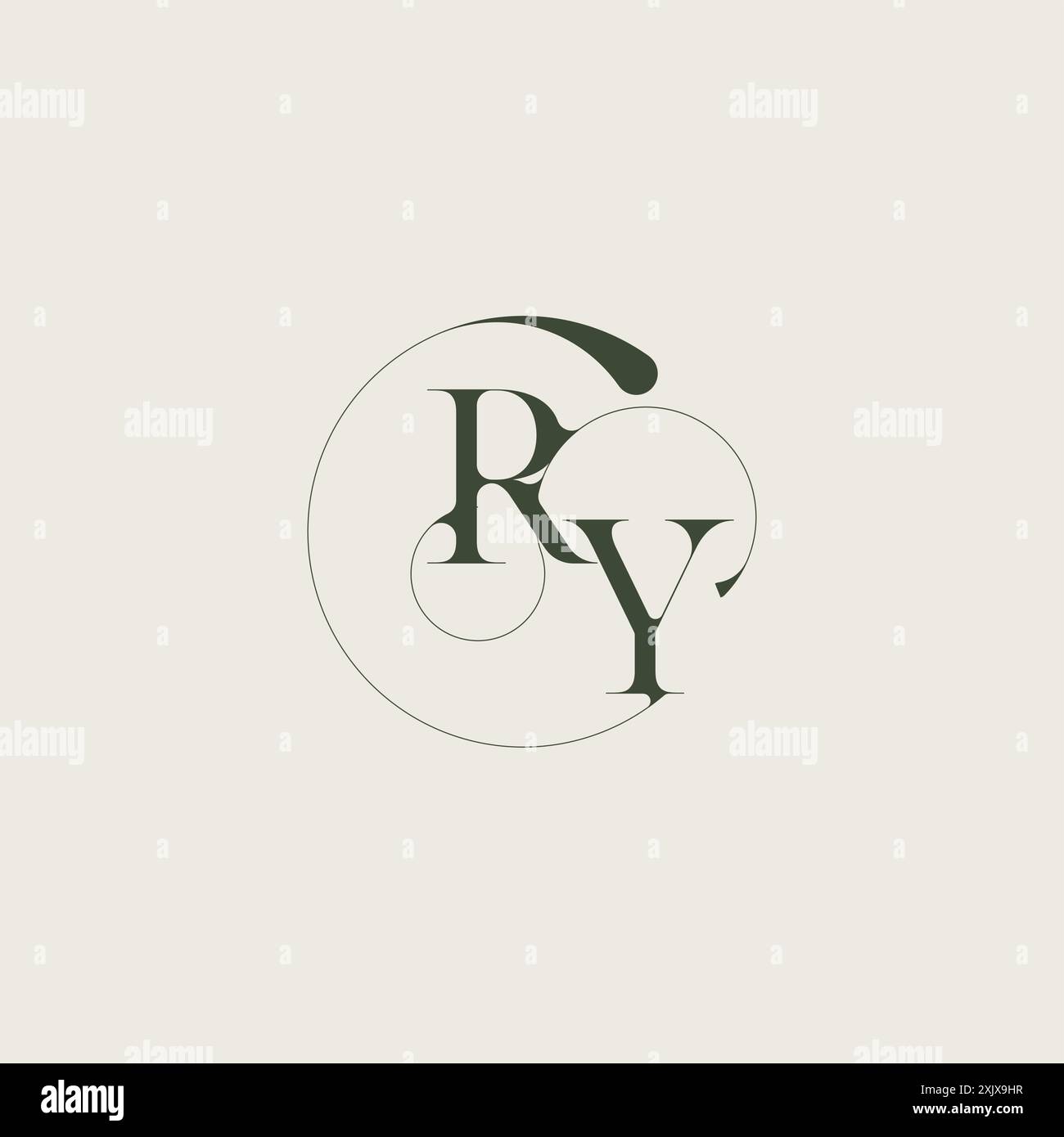 beautifull monogram initial elegant line concept RY feminine wedding ...