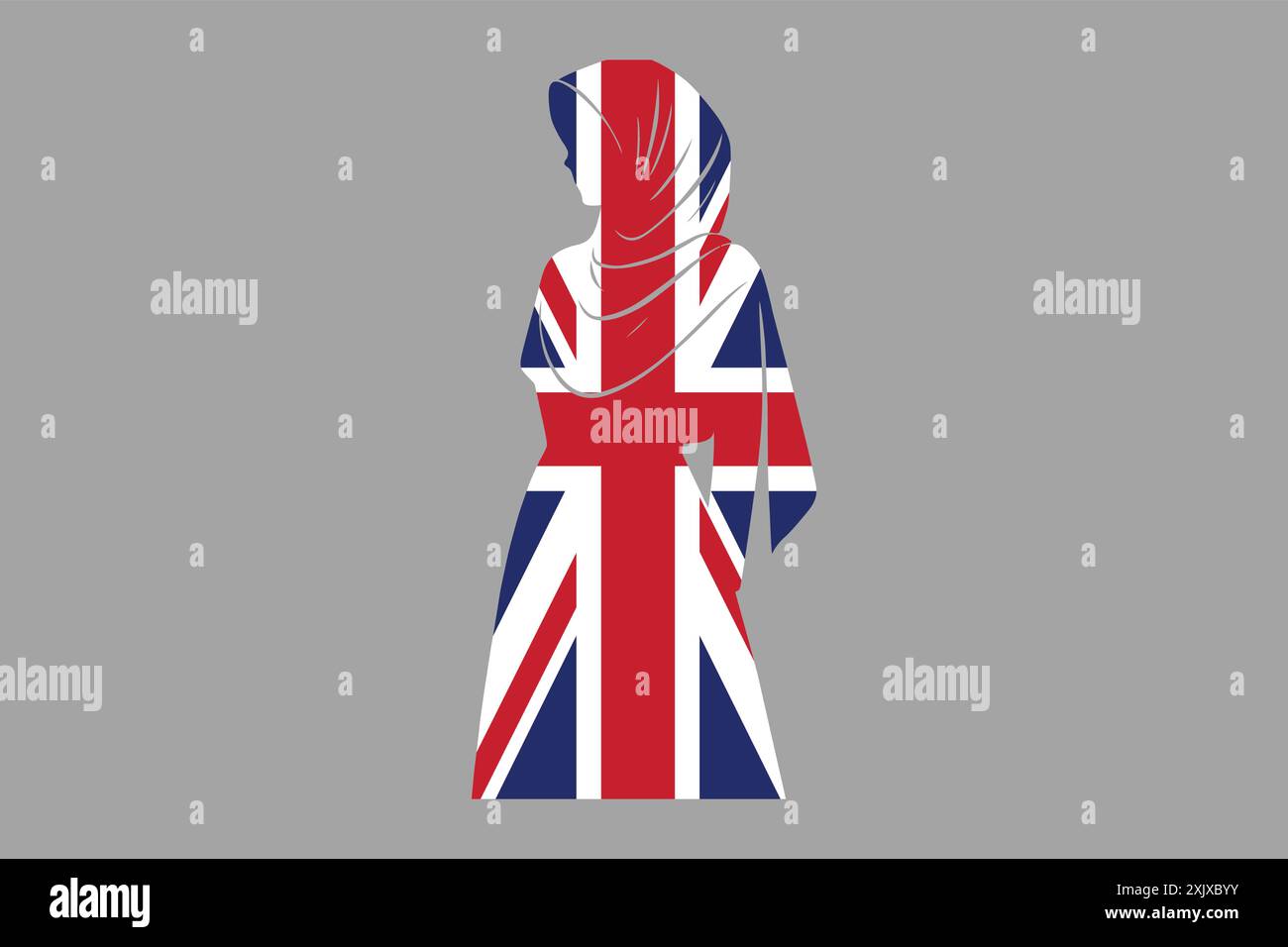 British Muslim girl wearing UK flag hijab Stock Vector Image & Art - Alamy