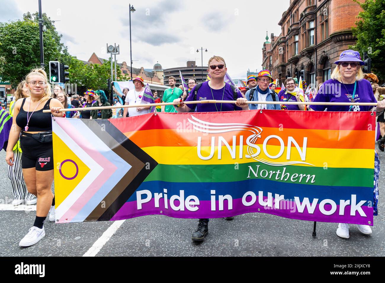Newcastle Upon Tyne, UK. 20th July, 2024. Northern Pride 2024. Unison ...