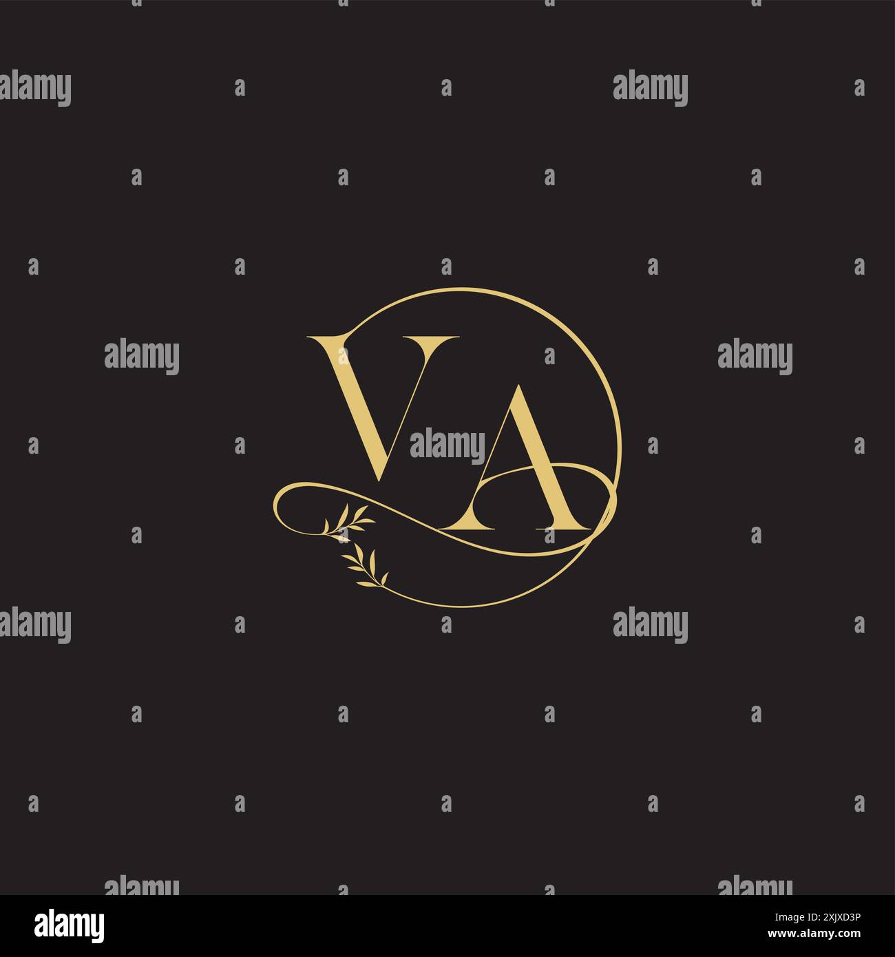 circle and organic style VA wedding monogram design letter luxury ...