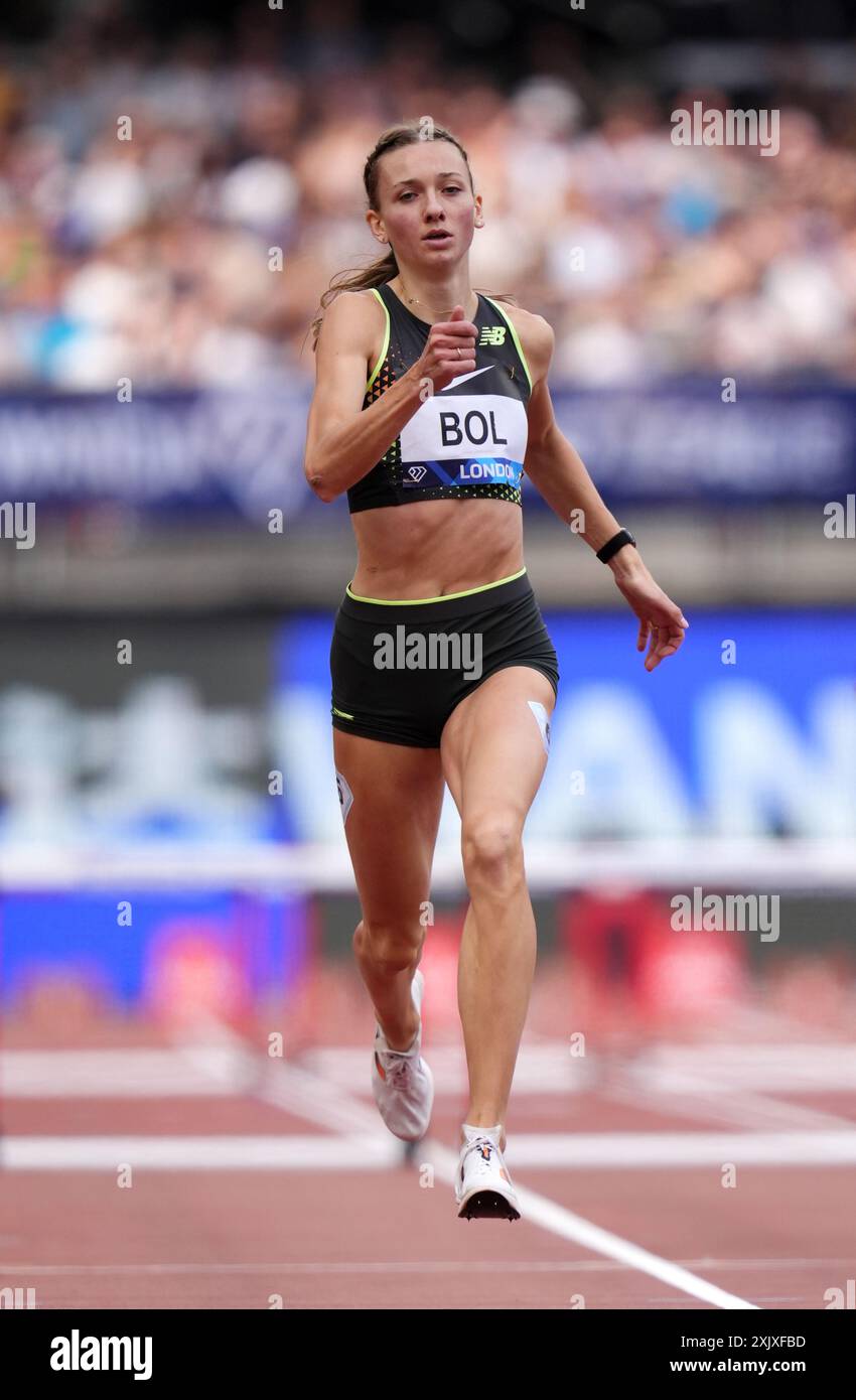 Femke Bol in action during the Women's 400m Hurdles final during the ...
