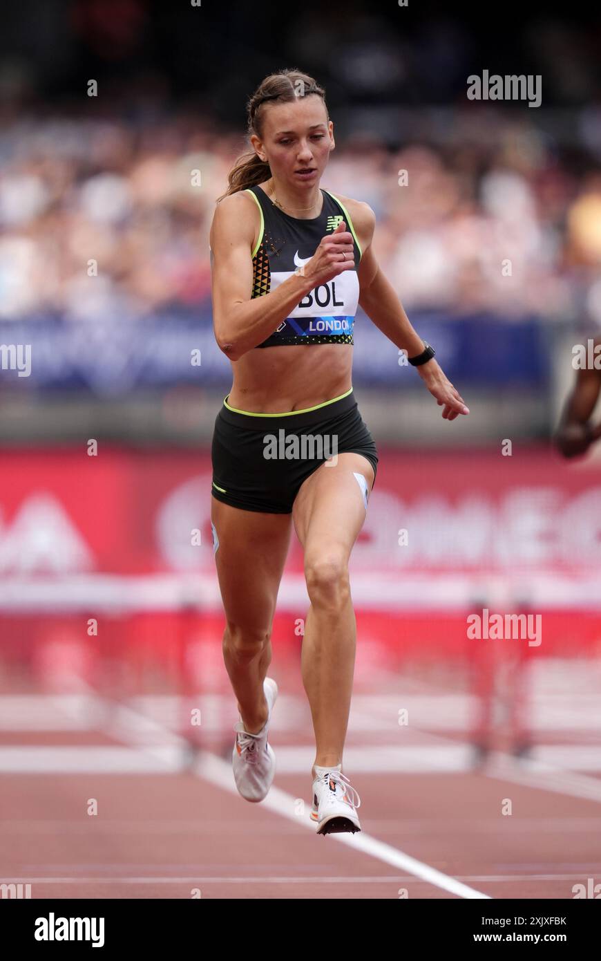 Femke Bol wins the Women's 400m Hurdles final during the London ...