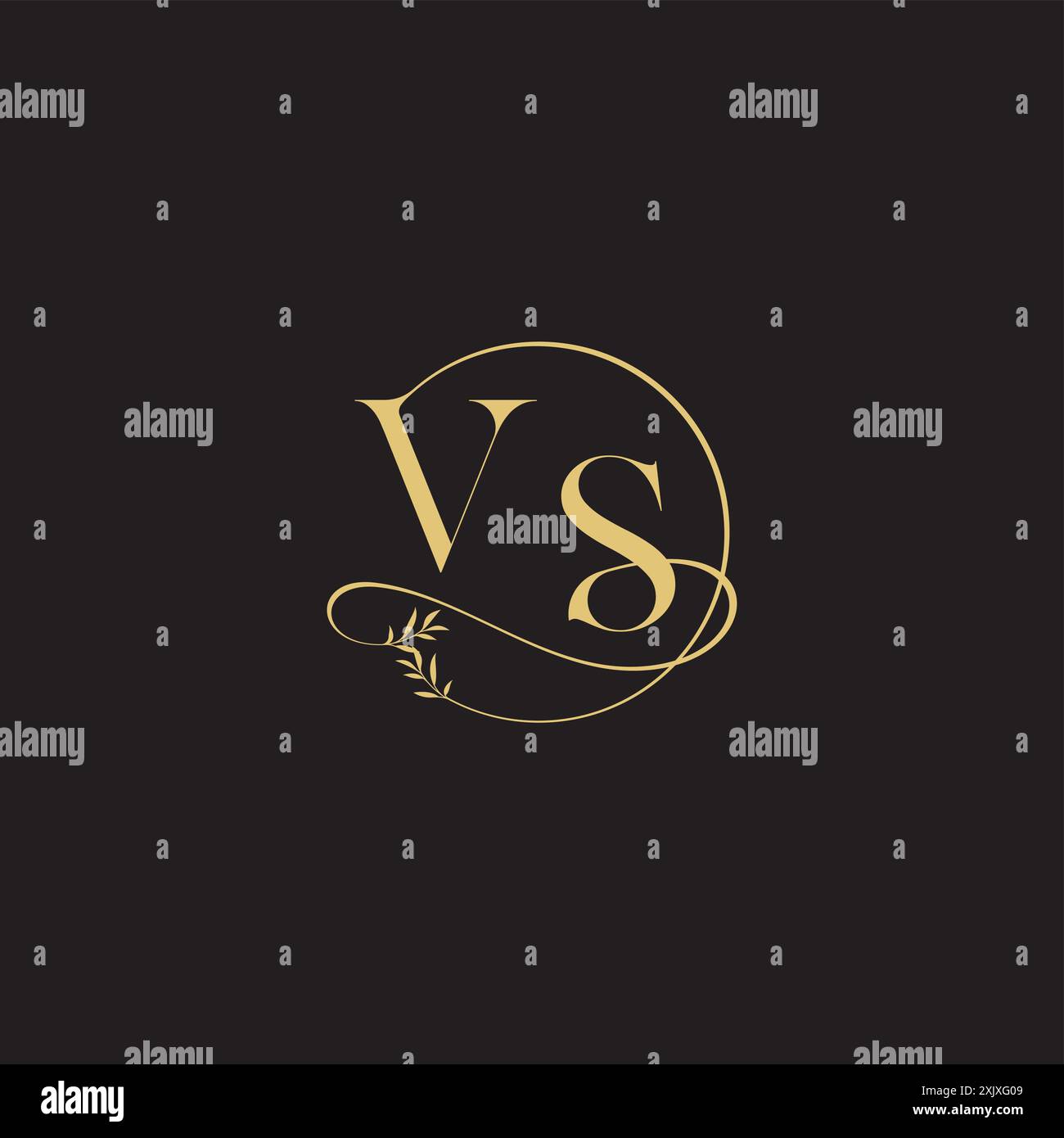 circle and organic style VS wedding monogram design letter luxury ...