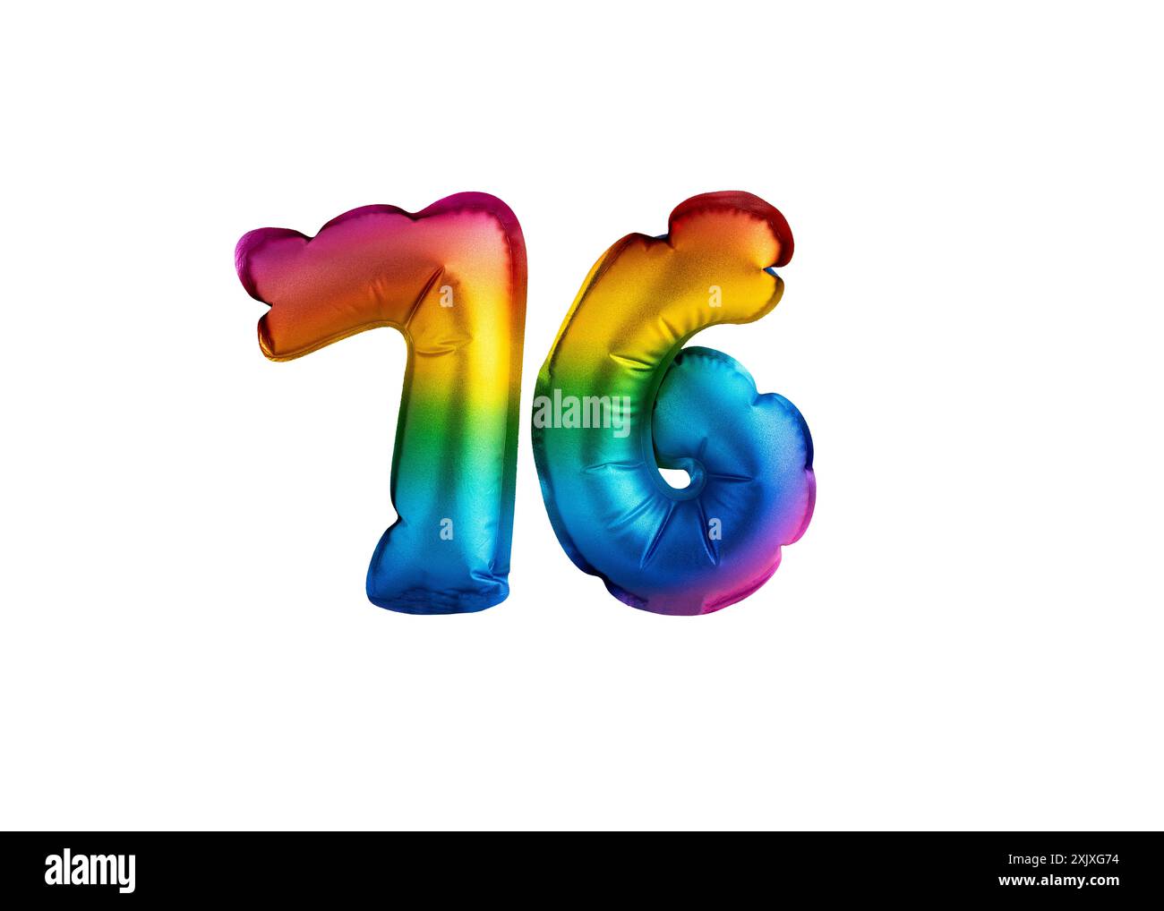 Multicolor balloon number 76 anniversary. Happy birthday ...