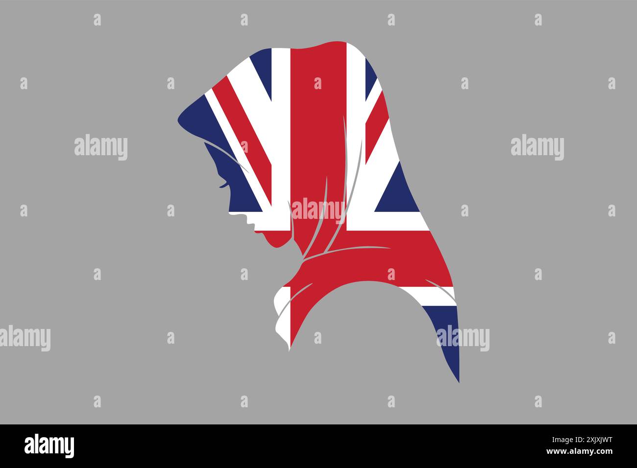 British Muslim girl wearing UK flag hijab Stock Vector Image & Art - Alamy