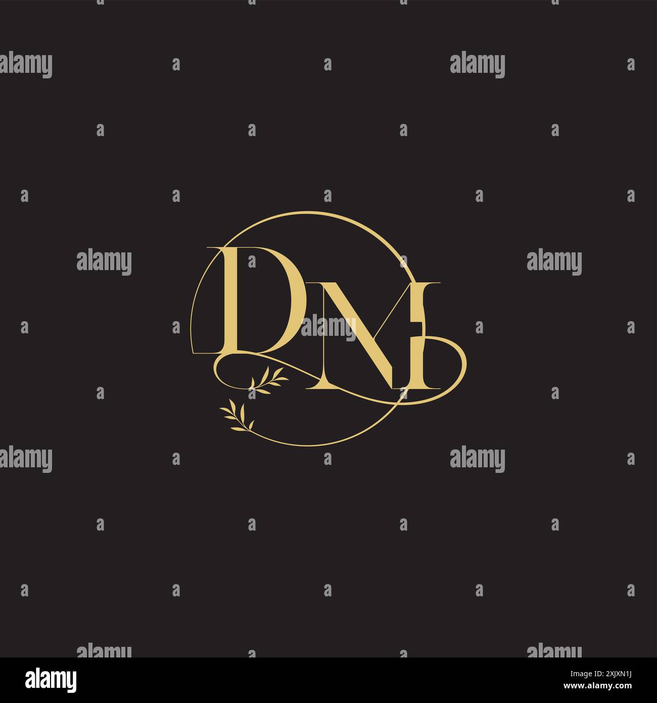 luxury concept DM circle and organic style wedding monogram design ...
