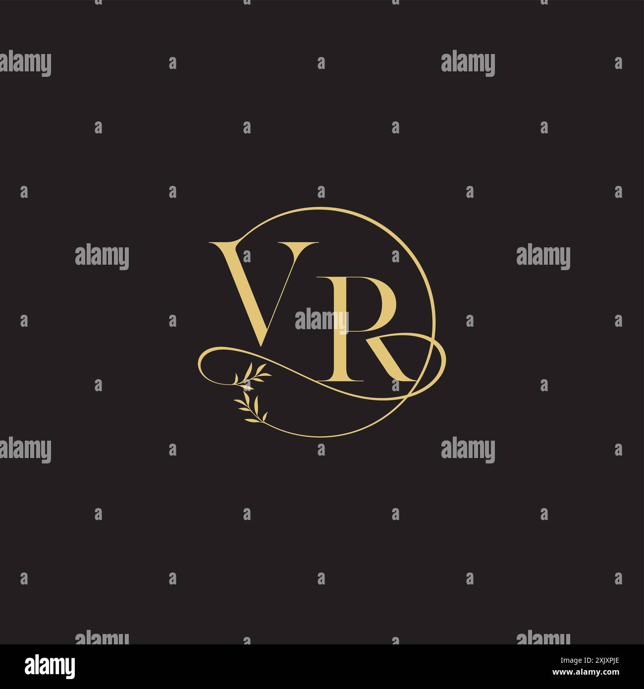 circle and organic style VR wedding monogram design letter luxury ...