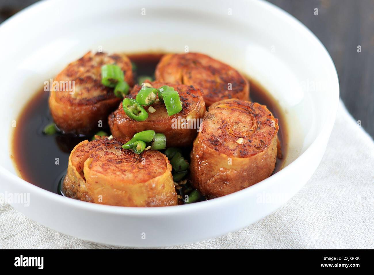 Gohyong or Ngo Hiang, Chinese Food Made from Minced Chicken with Flour ...
