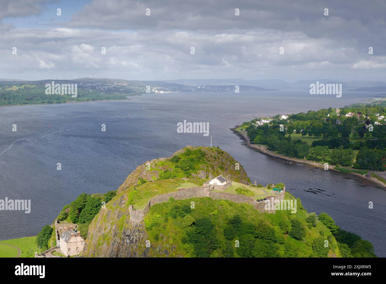 Drone aerial looking down dumbarton castle hi-res stock photography and ...