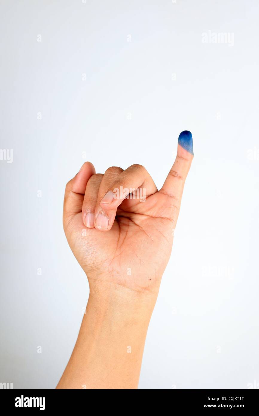 Hand with Ink for Indonesian Election Day or Pemilu, Little Finger Jari ...