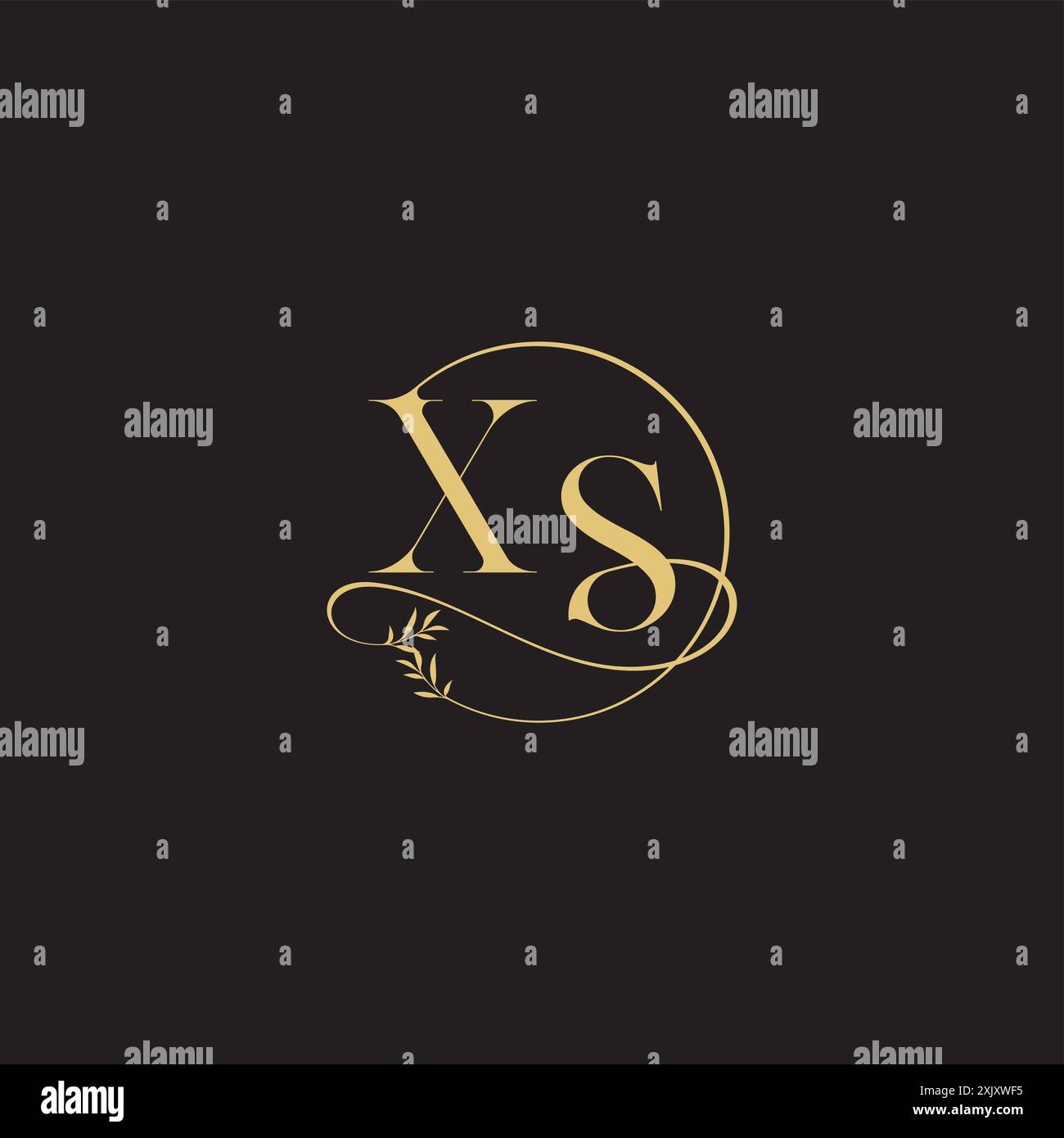 XS letter circle and organic style luxury concept wedding monogram design Stock Vector Image ...