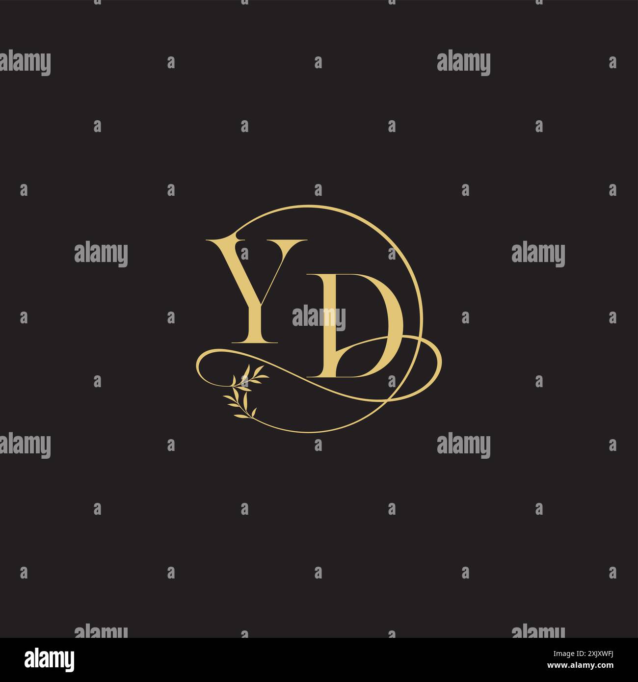 YD letter circle and organic style luxury concept wedding monogram design Stock Vector Image ...