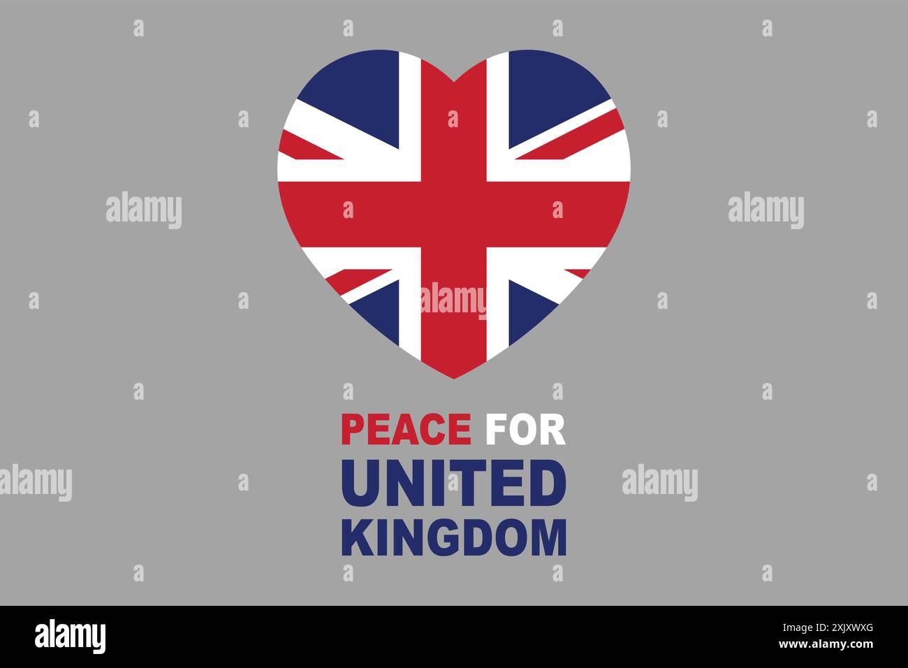 Peace for United Kingdom Word with UK heart shape Stock Vector Image ...