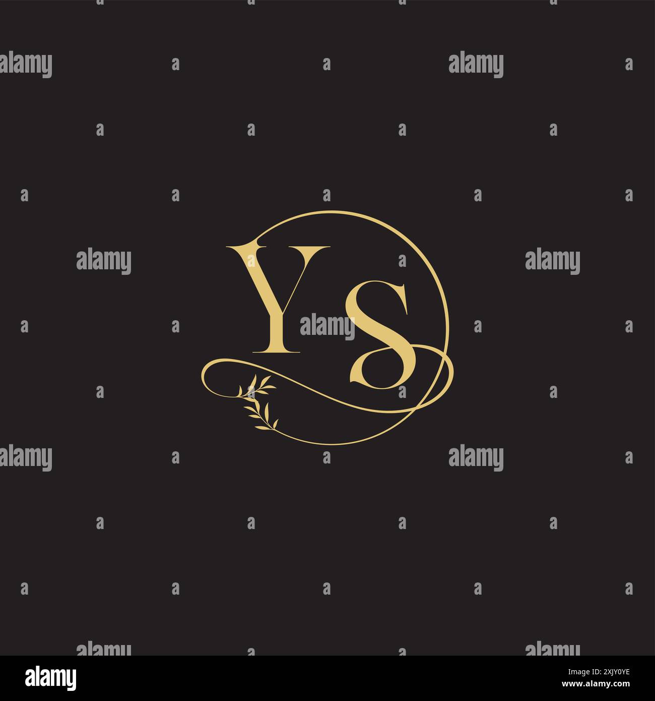 YS letter circle and organic style luxury concept wedding monogram design Stock Vector Image ...