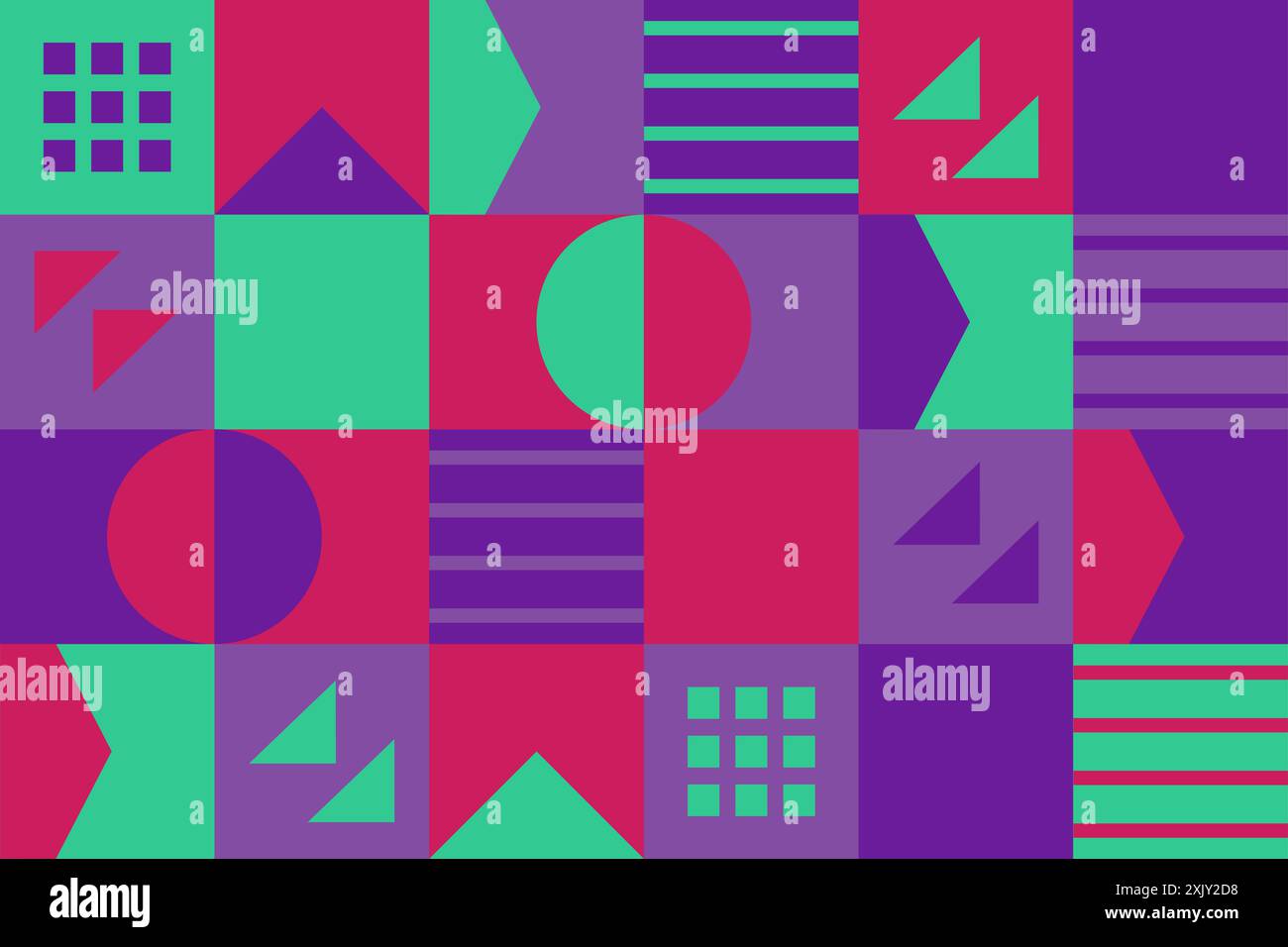 Illustration of colorful geometric poster grid with color geometrical ...