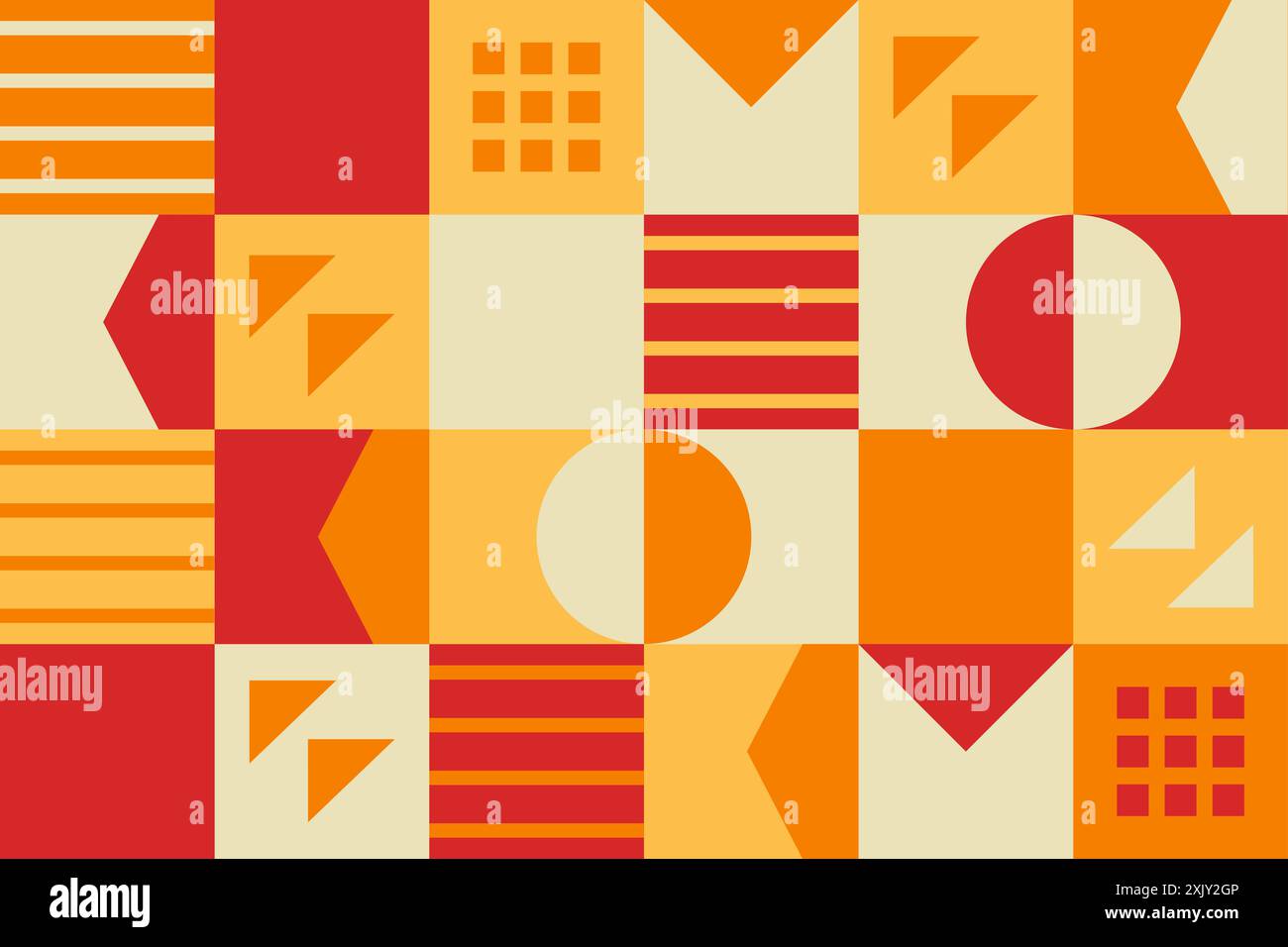 Illustration of colorful geometric poster grid with color geometrical ...