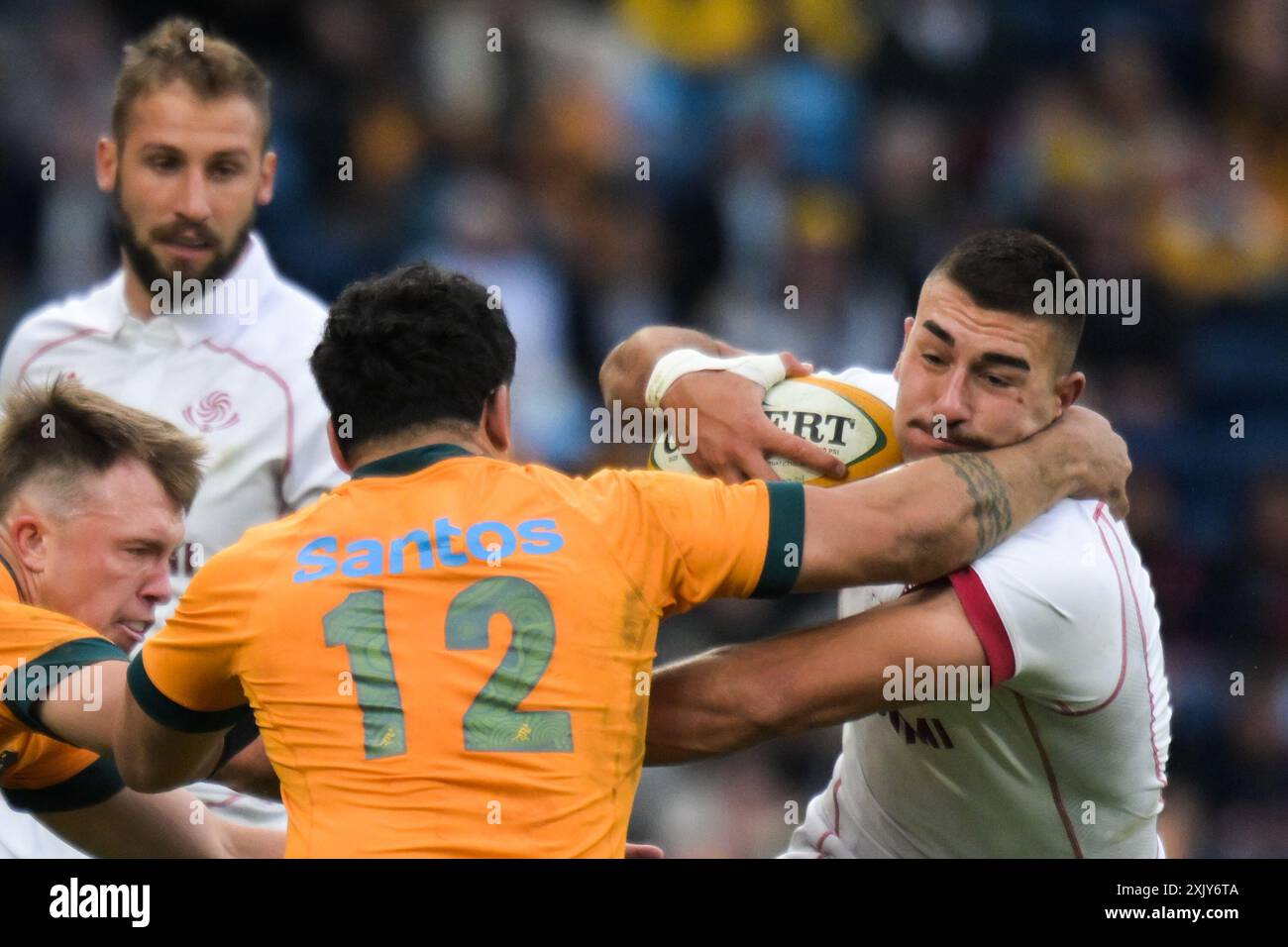 Sydney, Australia. 20th July, 2024. Hunter Paisami (L) of Australia men ...