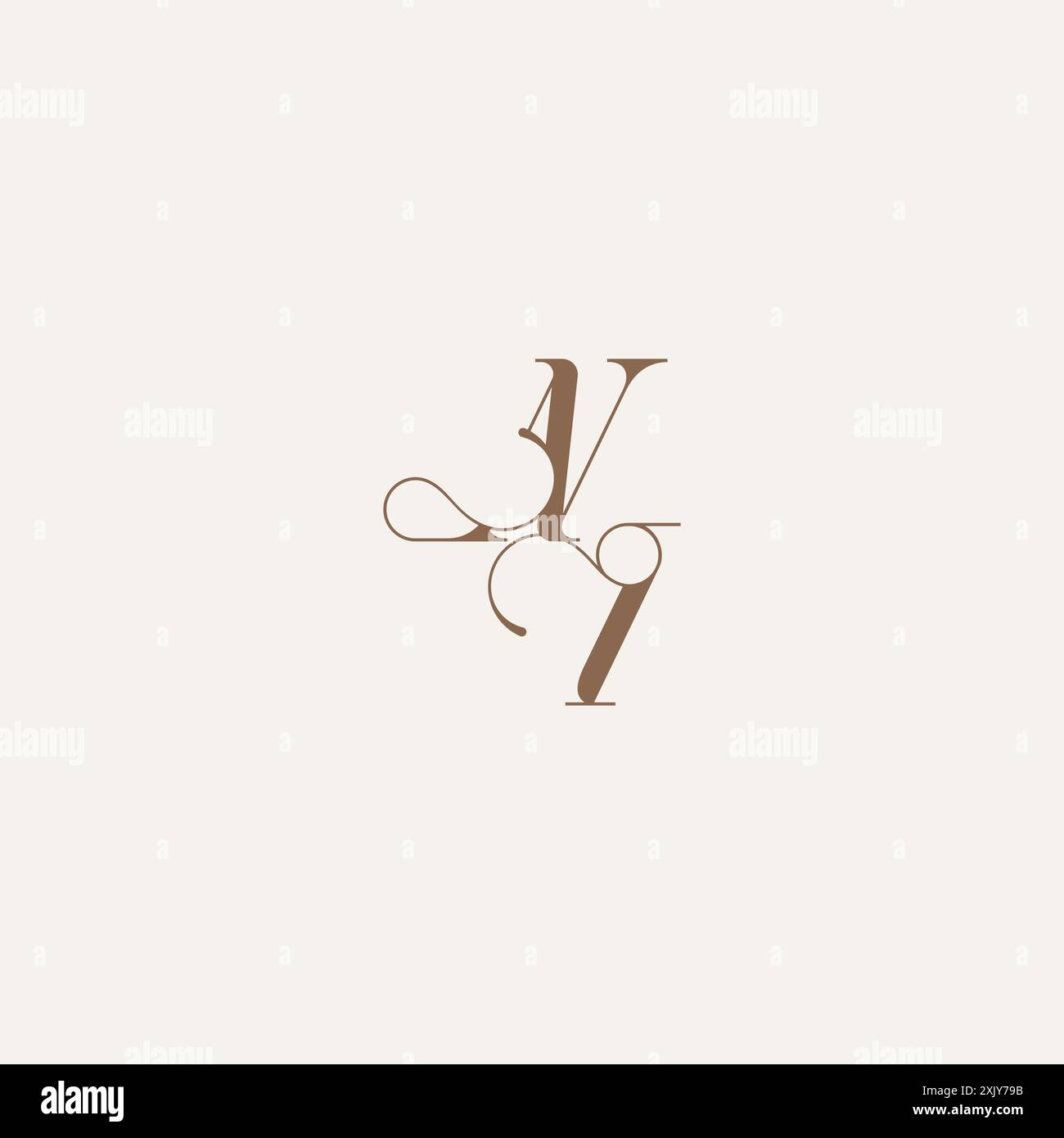 initial monogram logo wedding concept design ideas NI Luxury and Elegant letter Stock Vector ...