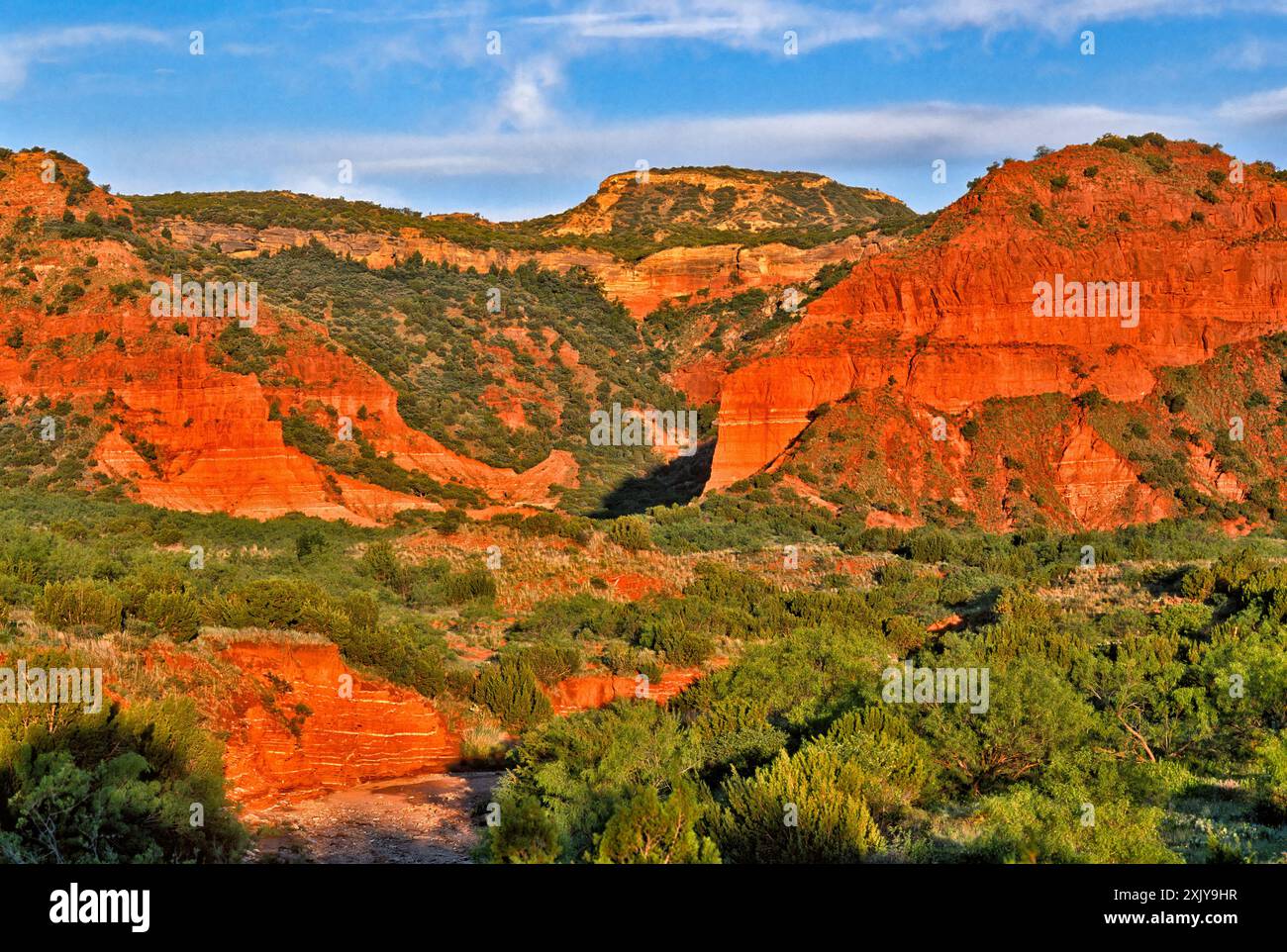 Buttes over South Prong River Canyon, before sunrise, Caprock Canyons ...