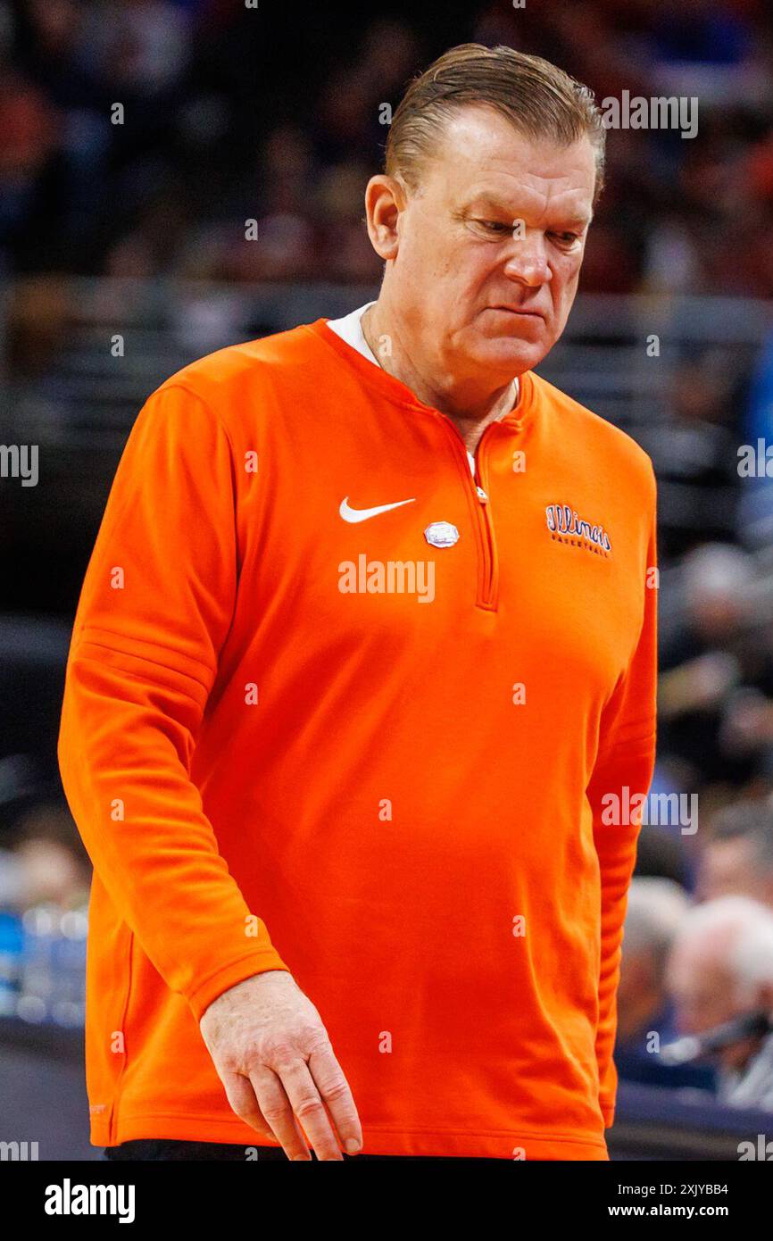 Omaha, NE. U.S. 23rd Mar, 2024. Illinois Fighting Illini head coach ...