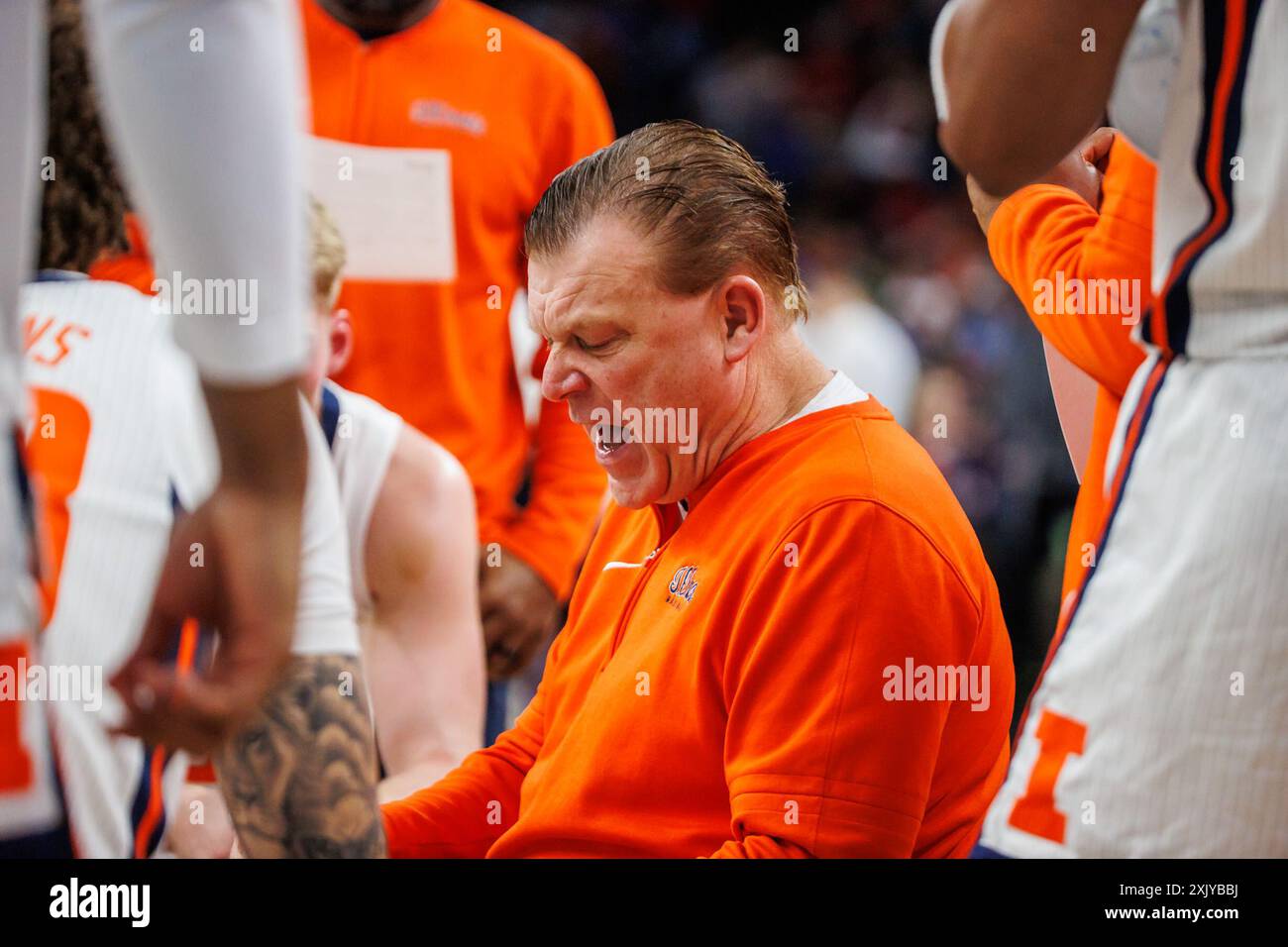 Omaha, NE. U.S. 23rd Mar, 2024. Illinois Fighting Illini head coach ...