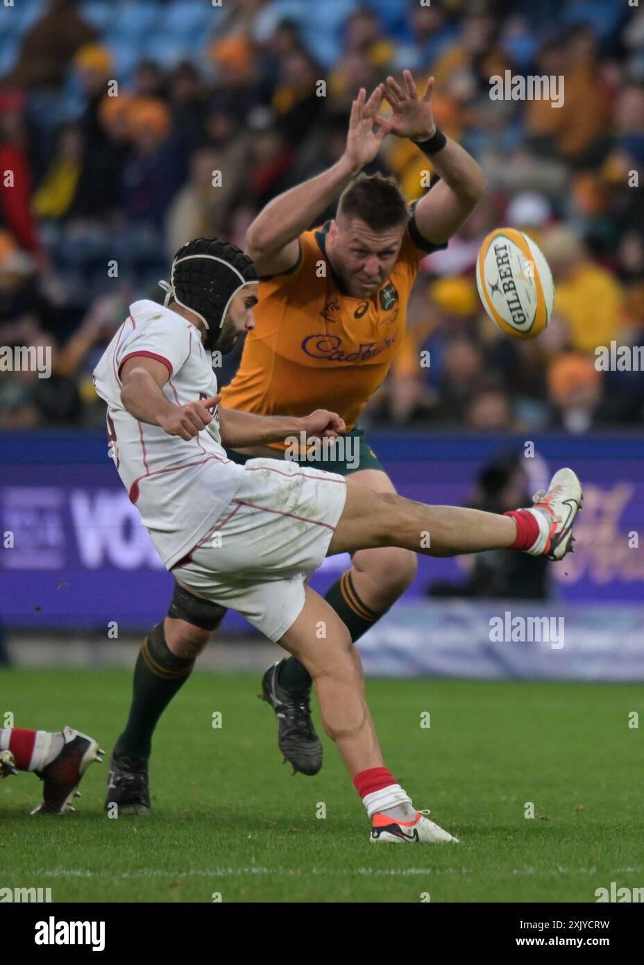 Sydney, Australia. 20th July, 2024. Mikheil Alania (L) of Georgia men ...