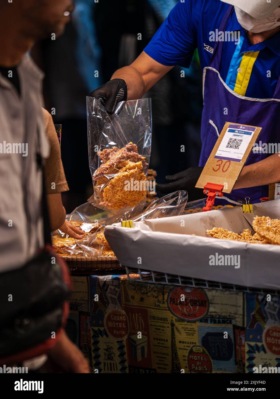 Street Food Vendor Selling Fried Snacks in Thailand Stock Photo - Alamy